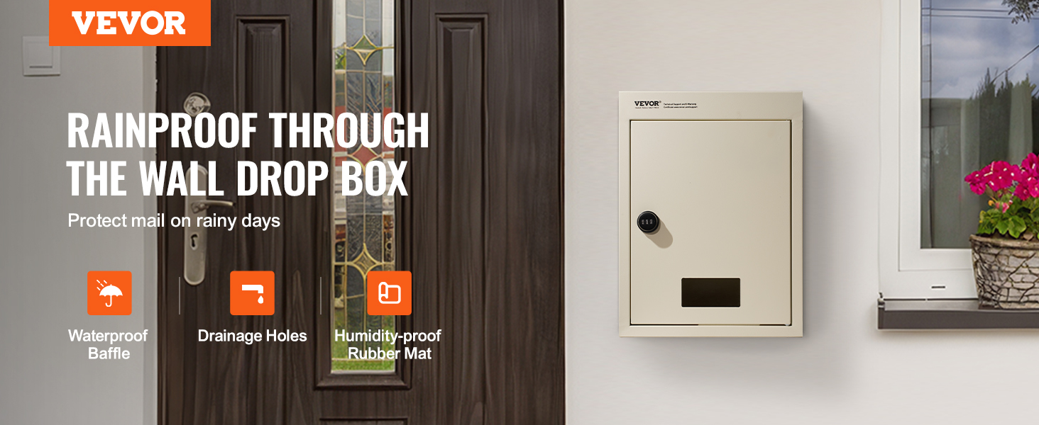 VEVOR Boîte de dépôt murale en acier robuste avec serrure à combinaison ...