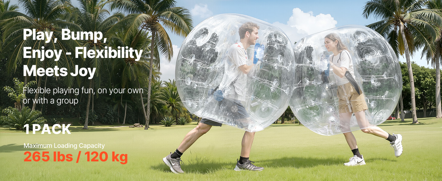 VEVOR Inflatable Bumper Ball 1-Pack, 5FT/1.5M Body Sumo Zorb Balls for ...