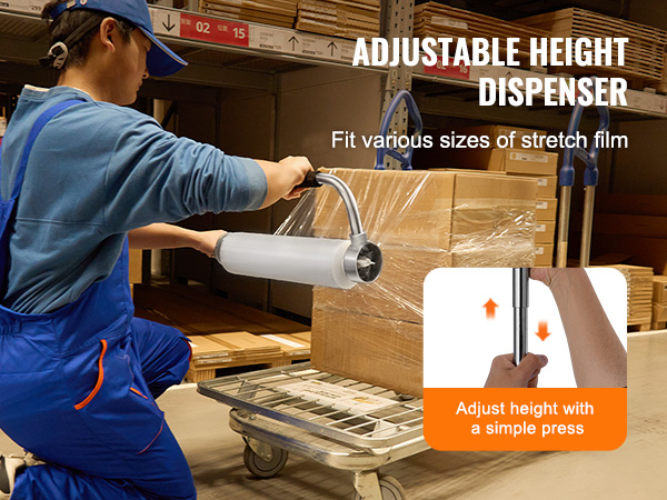 VEVOR Stretch Film Dispenser, Holds 12"-20" Rolls, Industrial Strength ...
