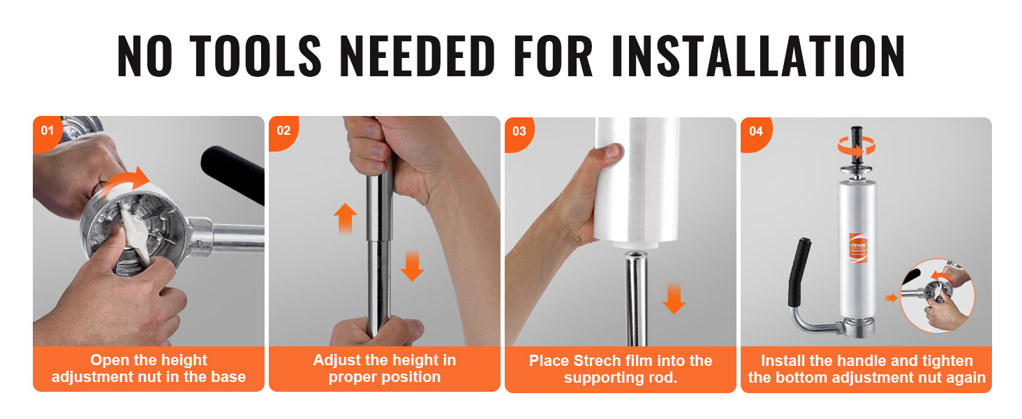 VEVOR Stretch Film Dispenser, Holds 12"-20" Rolls, Industrial Strength ...