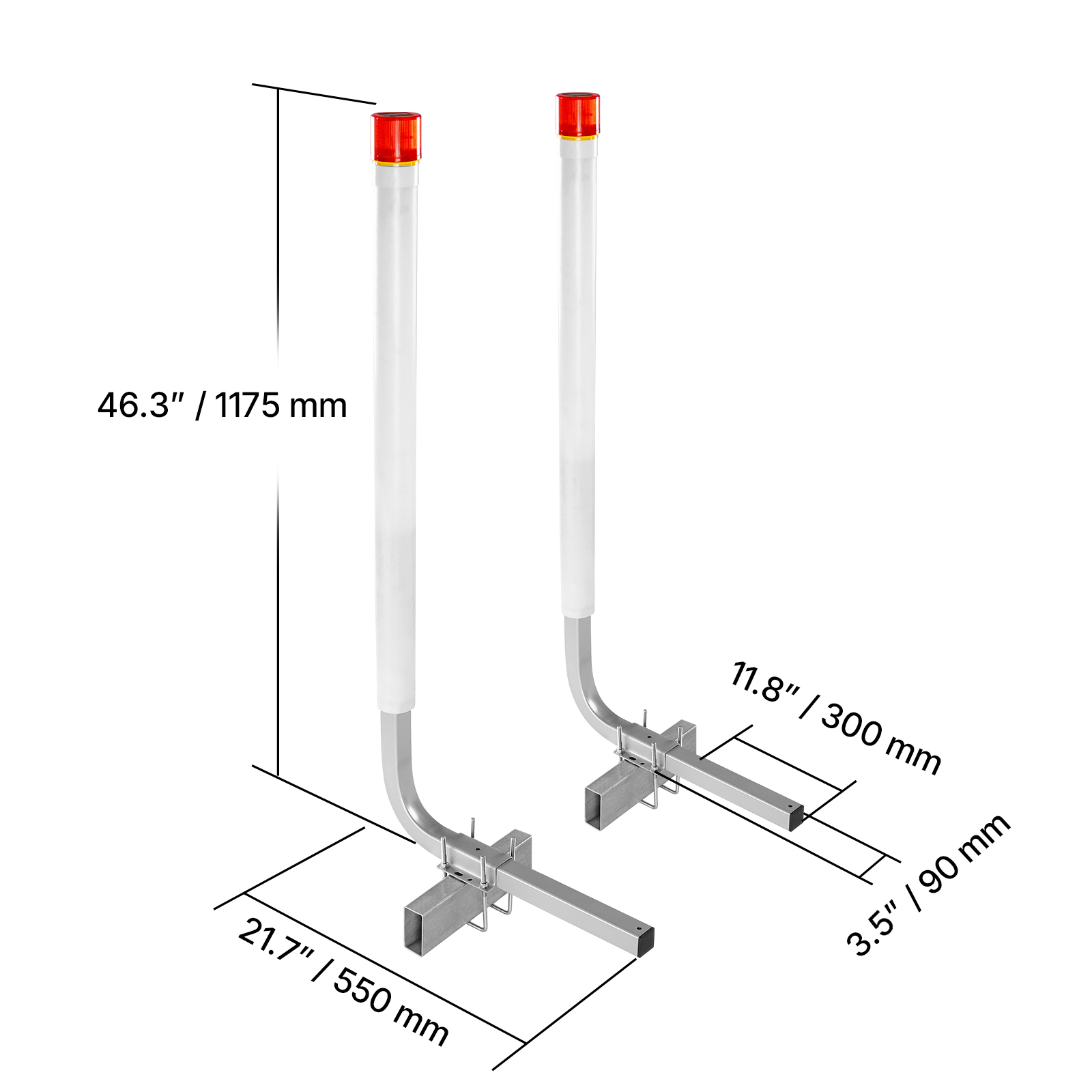 VEVOR Boat Trailer Guide, 1.17M with LED Light Trailer Guide Poles ...
