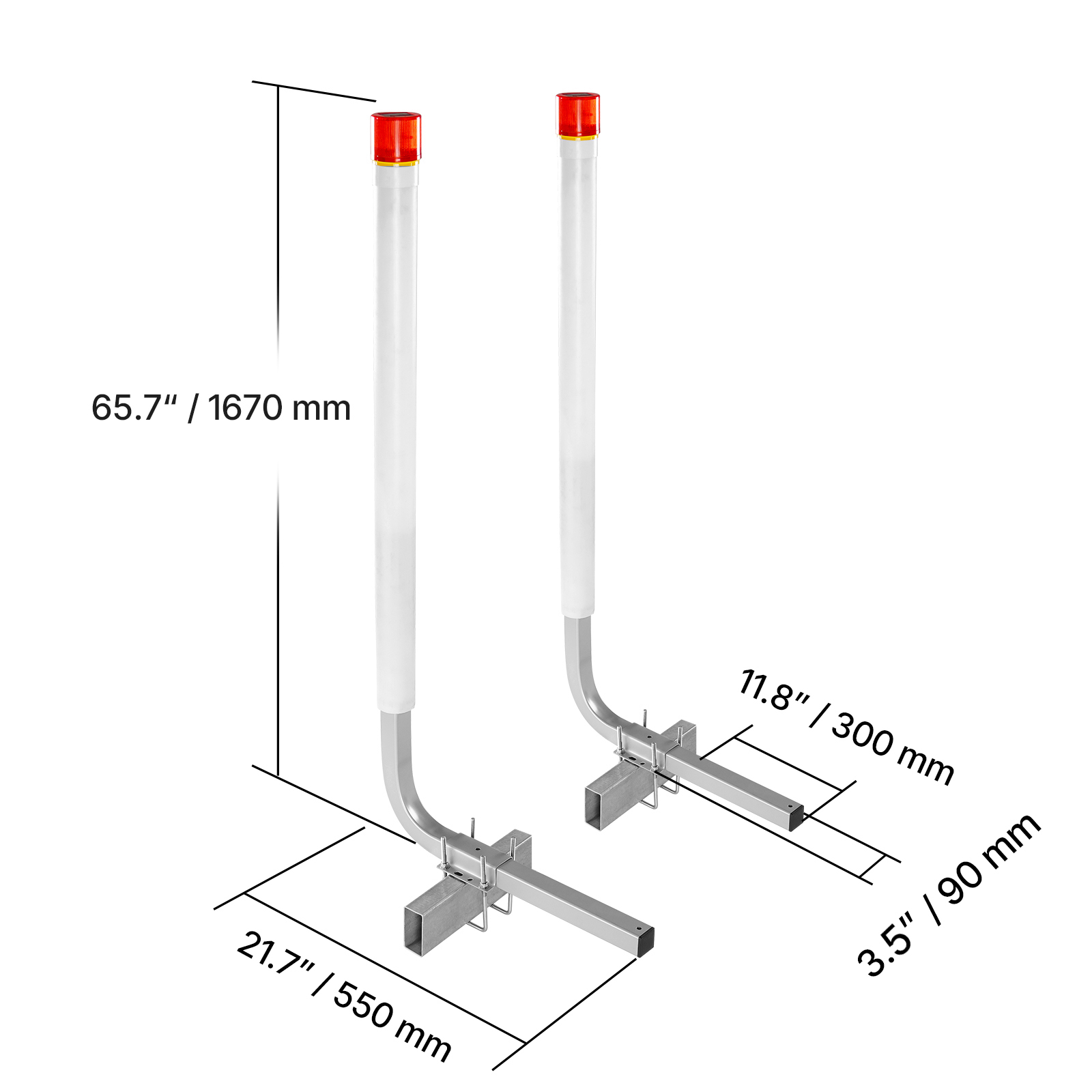 VEVOR Boat Trailer Guide, 1.57M with LED Light Trailer Guide Poles ...