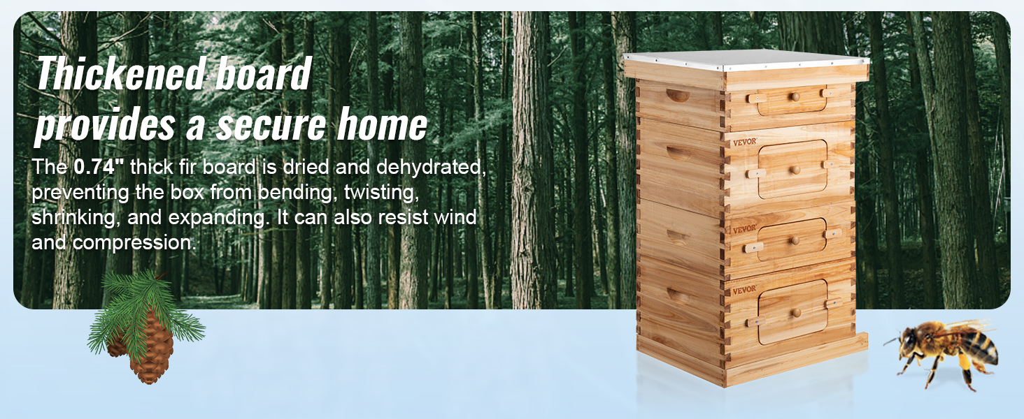 VEVOR Colmena de Abejas, Kit Completo de Colmena de 30 Marcos, Incluye ...