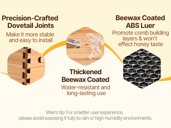 VEVOR Bee Hive 40 Frame Bee Hives Starter Kit, Beeswax Coated Cedar ...