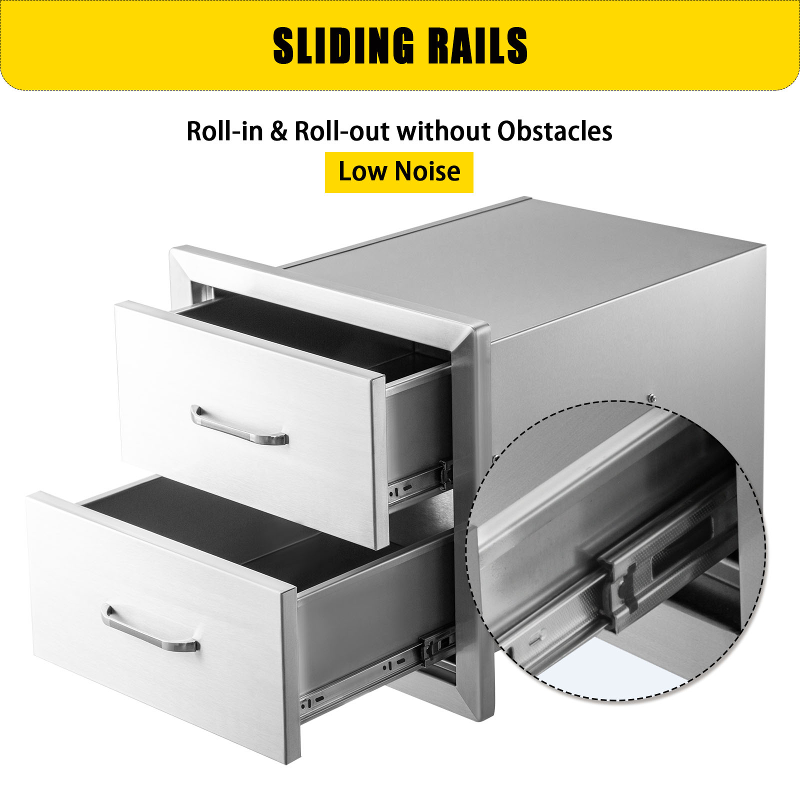 Vevor Stainless Steel Outdoor Kitchen Drawers Outdoor 18 X 18 X 24 In ...