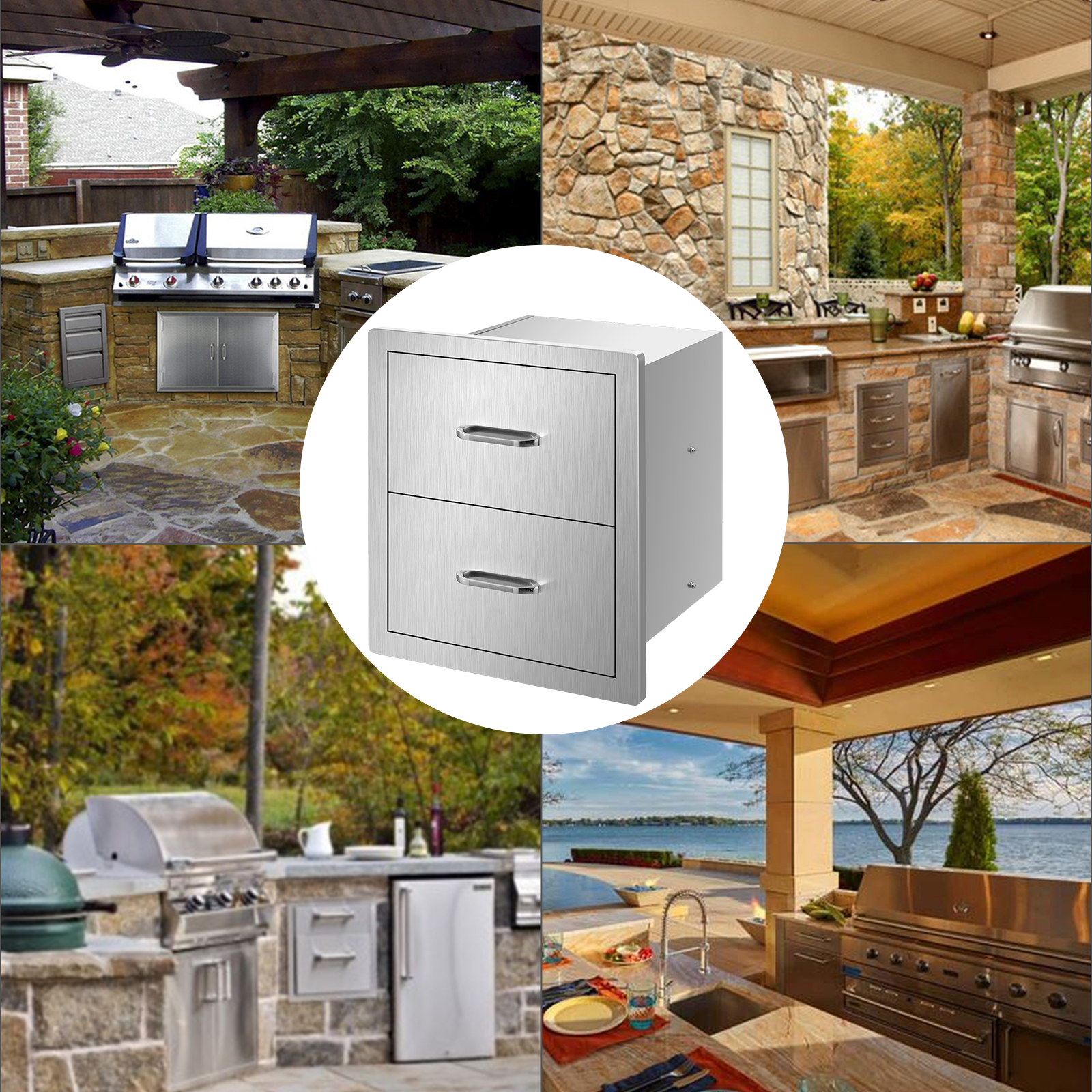Vevor Stainless Steel Outdoor Kitchen Drawers Outdoor 18.1x21.3 In ...