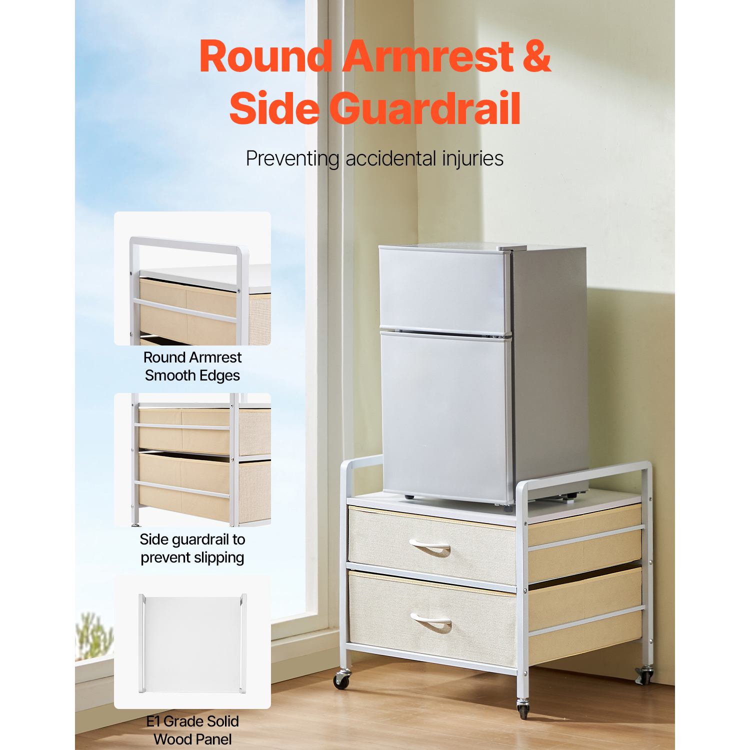Mophorn Mini Fridge Stand with Storage, 176 lb Capacity, Mini Fridge ...