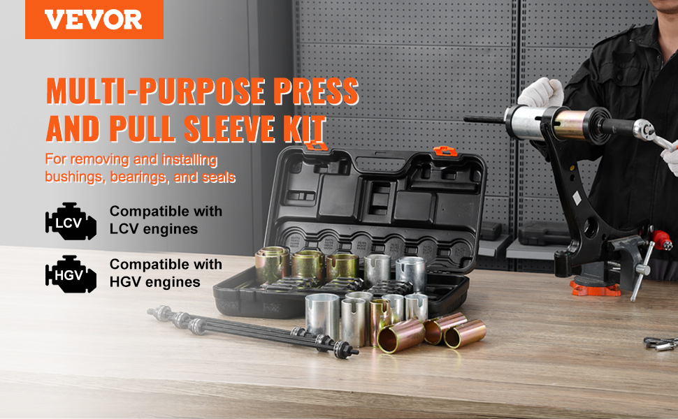 VEVOR 26 PCS Pull and Press Sleeve Kit Steel Bush Bearing Removal ...