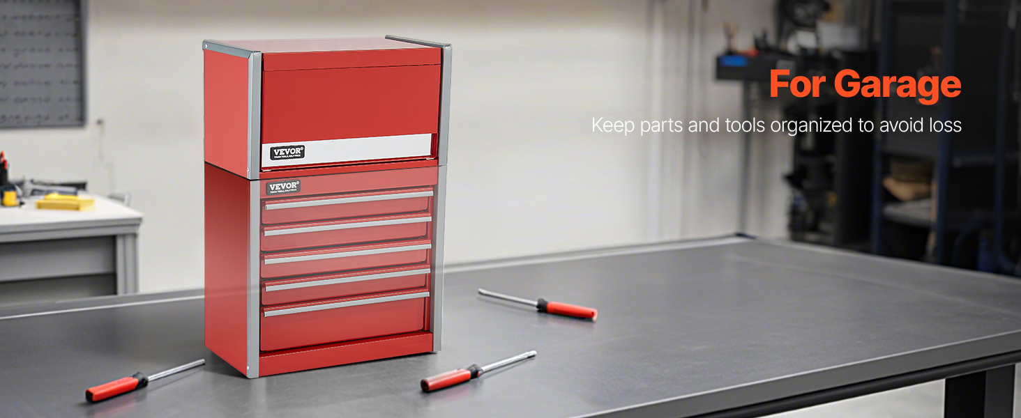 Tool Box 8.6-inch Portable Metal Tool Box 3 Drawers Tool Organizer Red ...