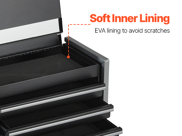 Tool Box 8.6-inch Portable Metal Tool Box with 3 Drawers Tool Organizer ...