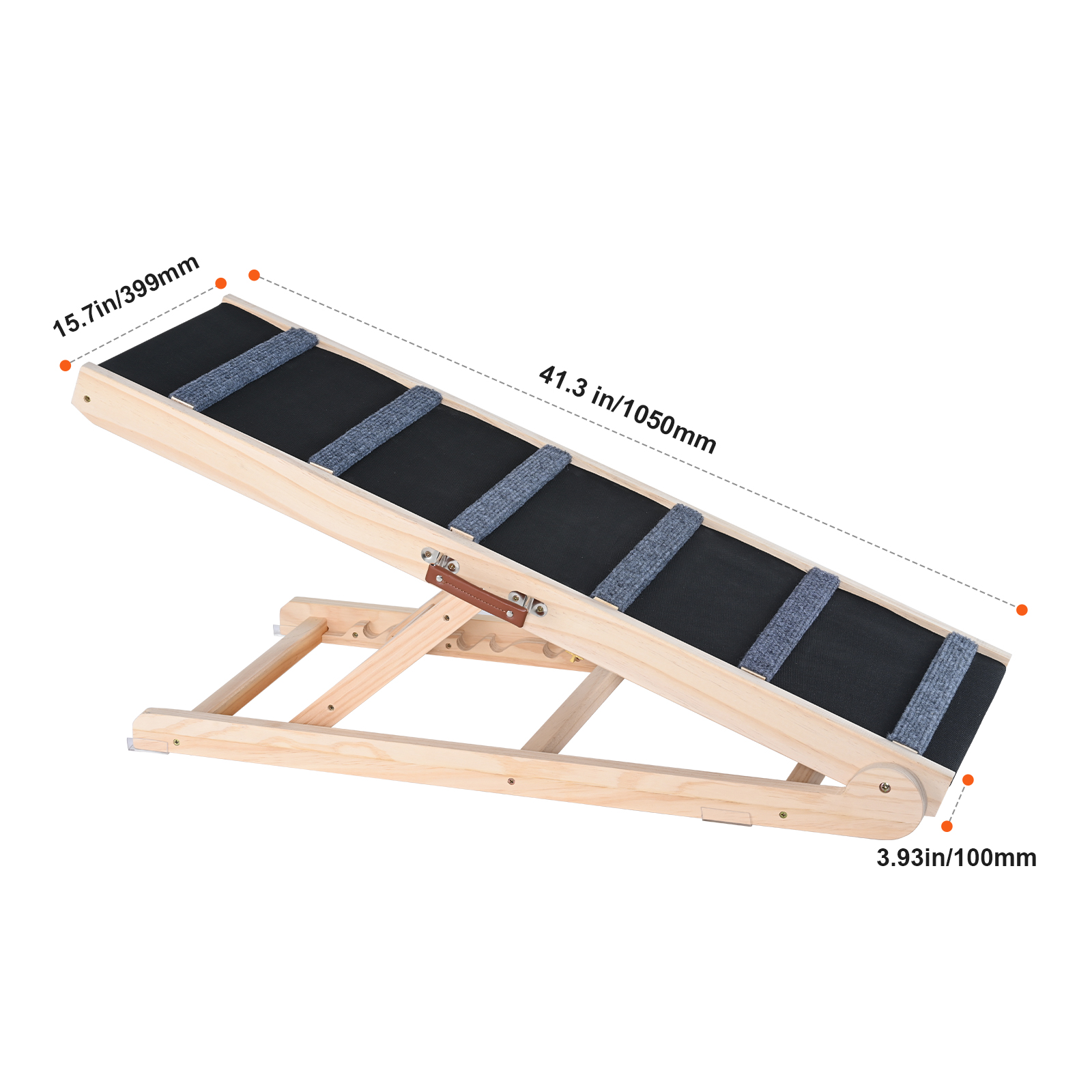 VEVOR Dog Ramp, Folding Pet Ramp for Bed, Adjustable Dog Ramp for Small ...