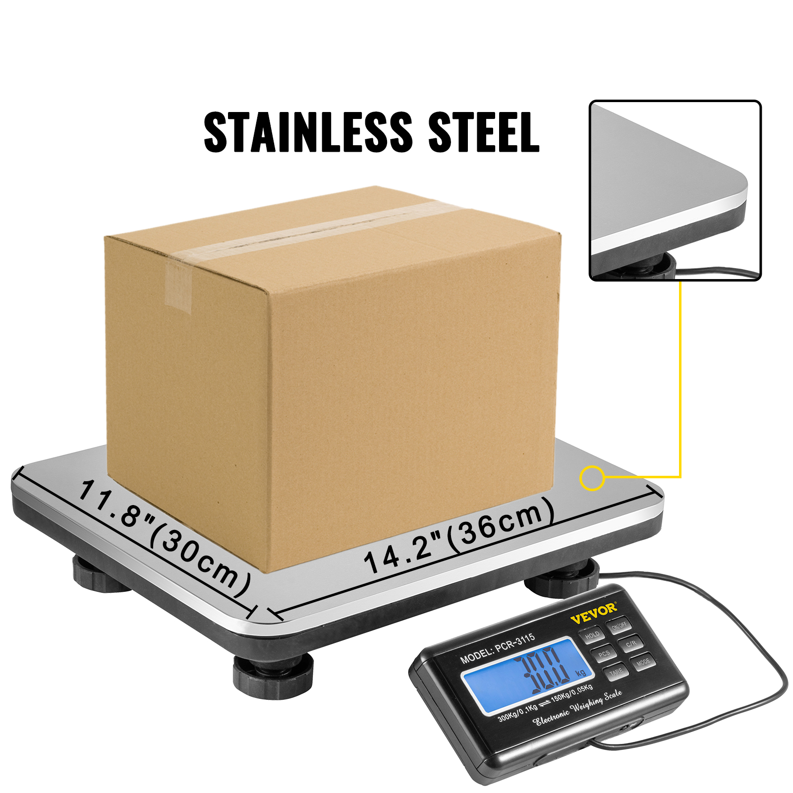 Vevor Postal Scale Postal Weight Scale 660 Lbs/0.1 Kg Stainless Steel W ...