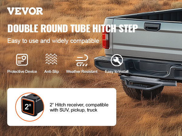 VEVOR Hitch Step for 2" Receiver Universal Trailer Tow Rear Bumper ...