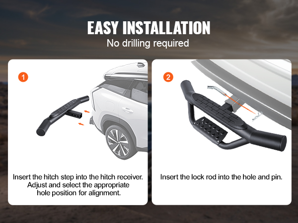 VEVOR Hitch Step for 2" Receiver Universal Trailer Tow Rear Bumper ...