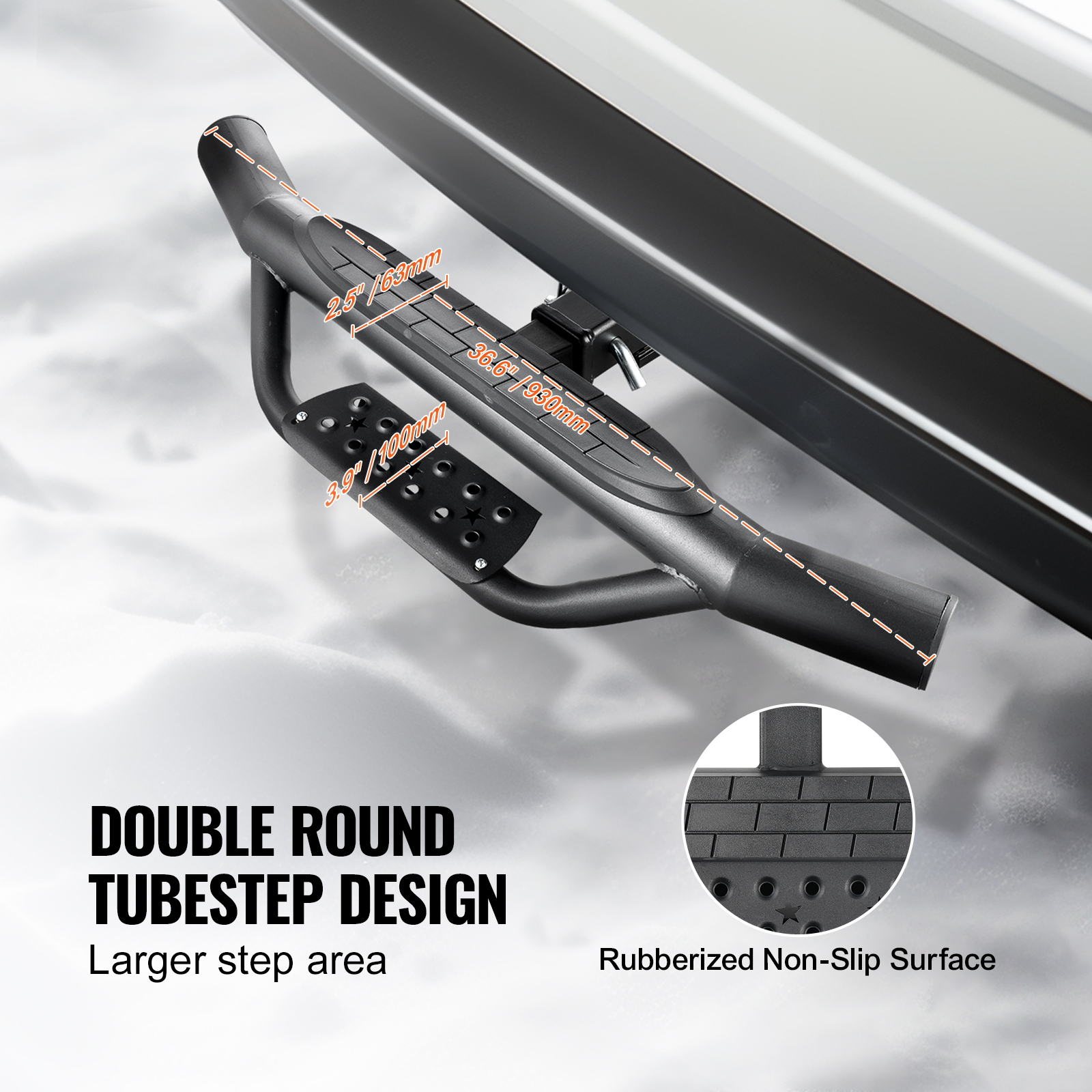 Universal 2" Receiver Hitch Step Tow Rear Bumper Guard Steel for ...
