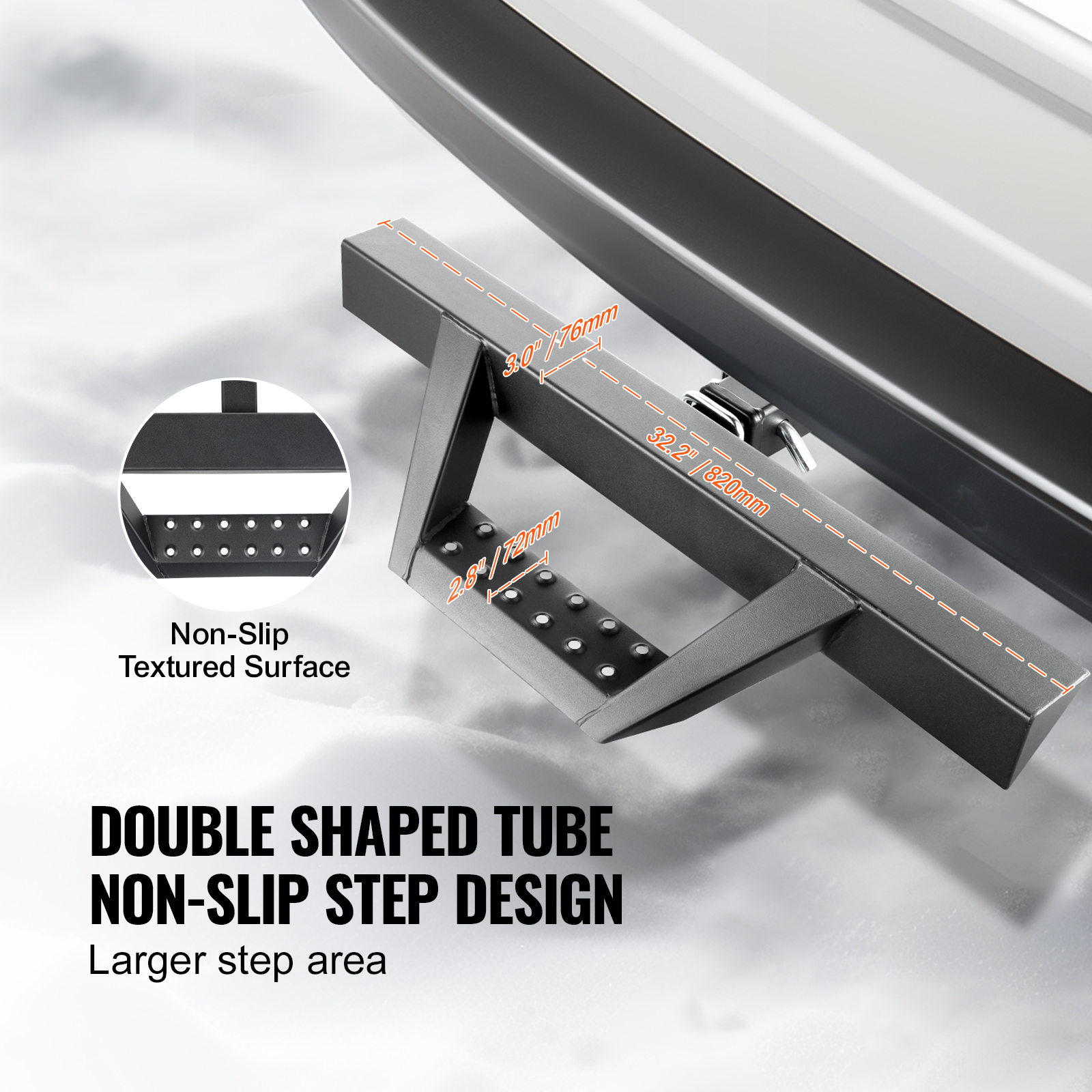 Universal 2" Receiver Hitch Step Tow Rear Bumper Guard Steel for ...