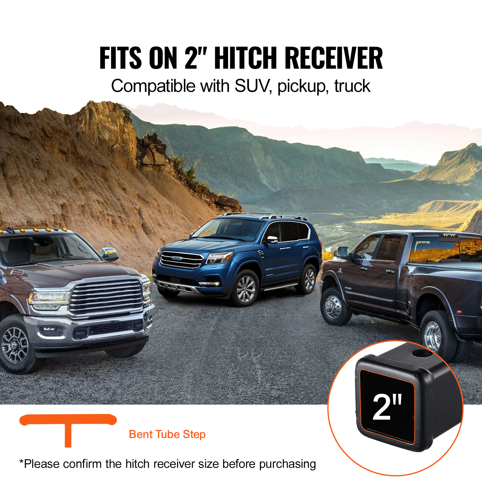 Universal 2" Receiver Hitch Step Tow Rear Bumper Guard Steel for ...
