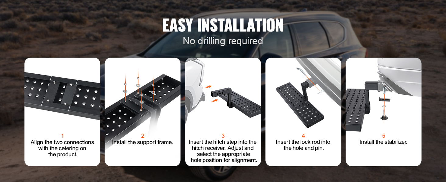 VEVOR Hitch Step for 2" Receiver Universal Trailer Tow Rear Bumper ...