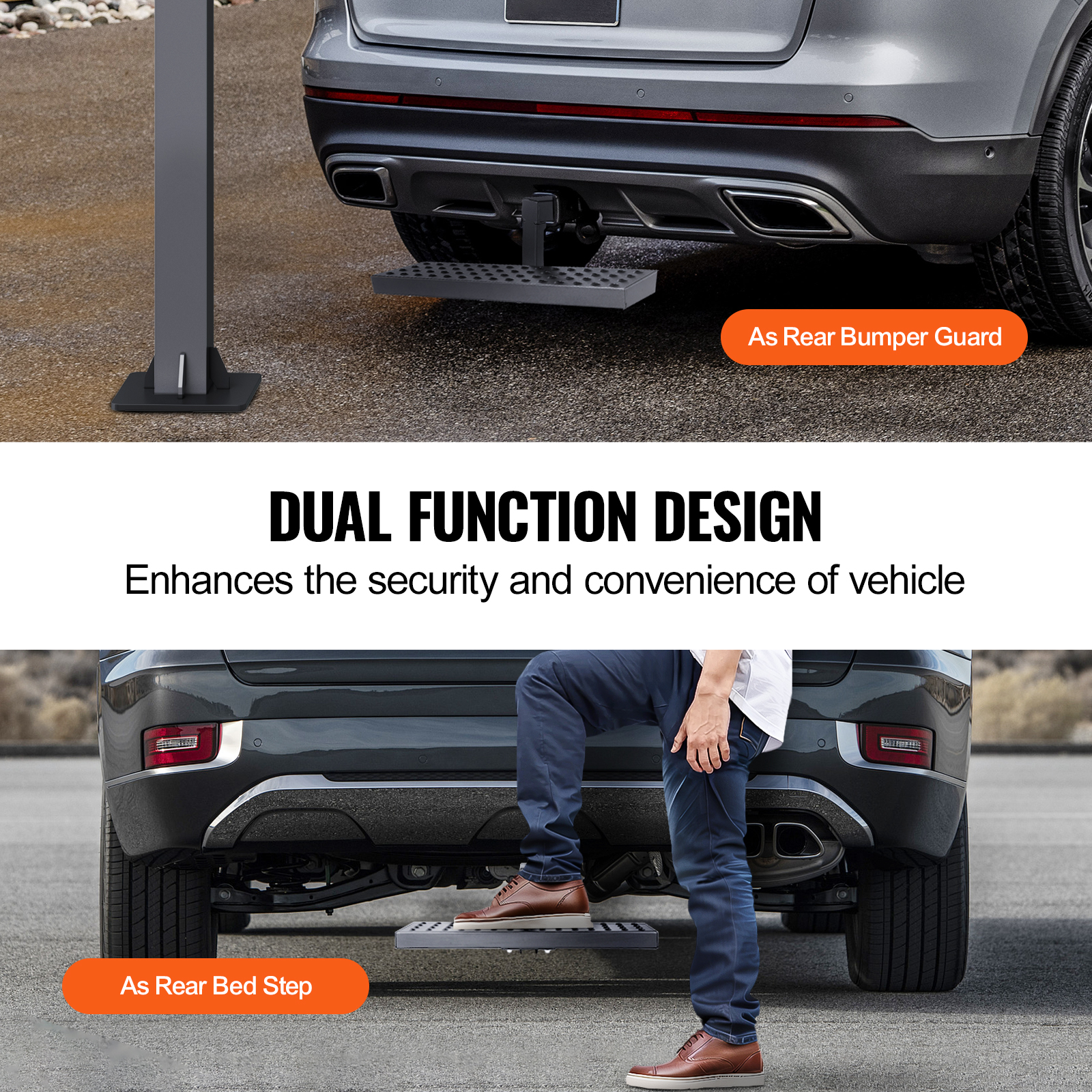 Universal 2" Receiver Hitch Step Tow Rear Bumper Guard Steel for ...