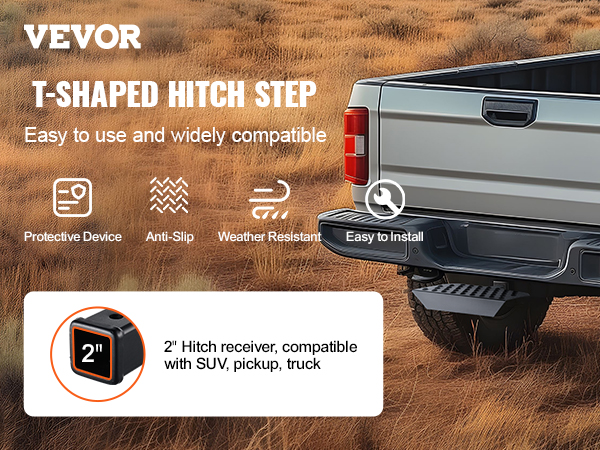 VEVOR Hitch Step for 2" Receiver Universal Trailer Tow Rear Bumper ...
