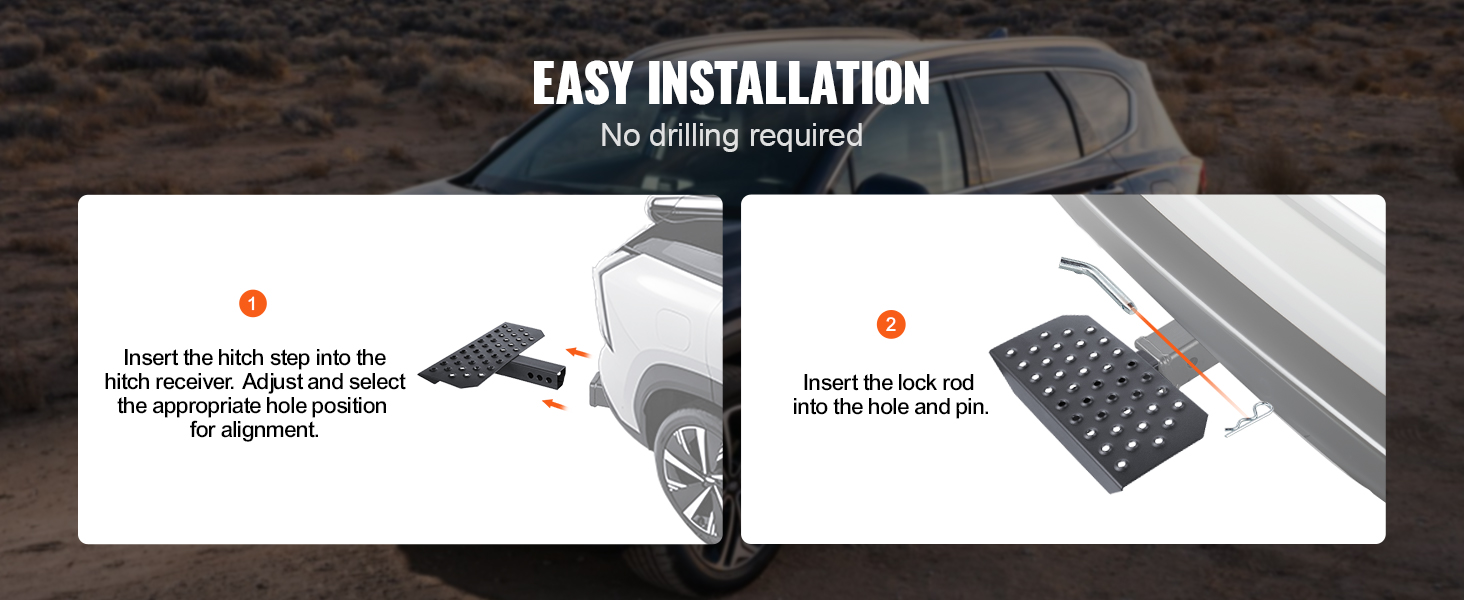 VEVOR Hitch Step for 2" Receiver Universal Trailer Tow Rear Bumper ...