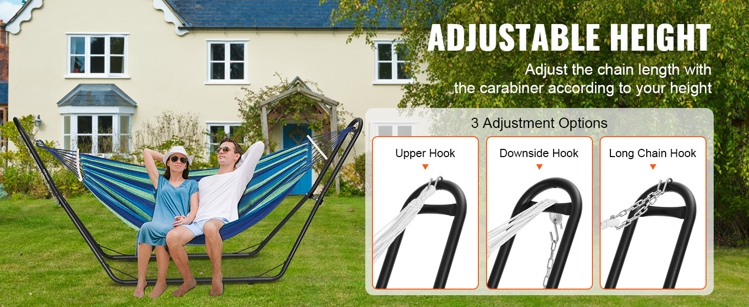 VEVOR Universal 2 Person Hammock Stand, Adjustable Heavy Duty 450 lbs ...