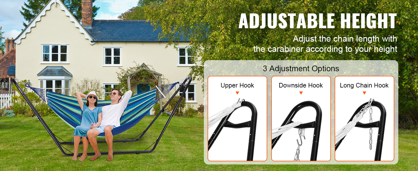 VEVOR Universal 2 Person Hammock Stand, Adjustable Heavy Duty 550 lbs ...