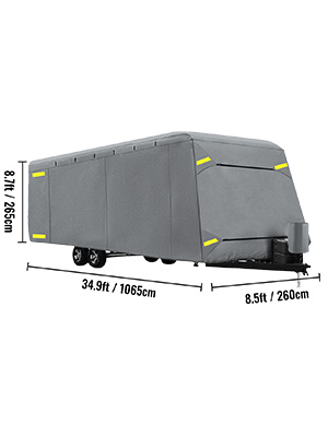 VEVOR RV Cover, 33'-35' Travel Trailer RV Cover, Windproof RV & Trailer ...