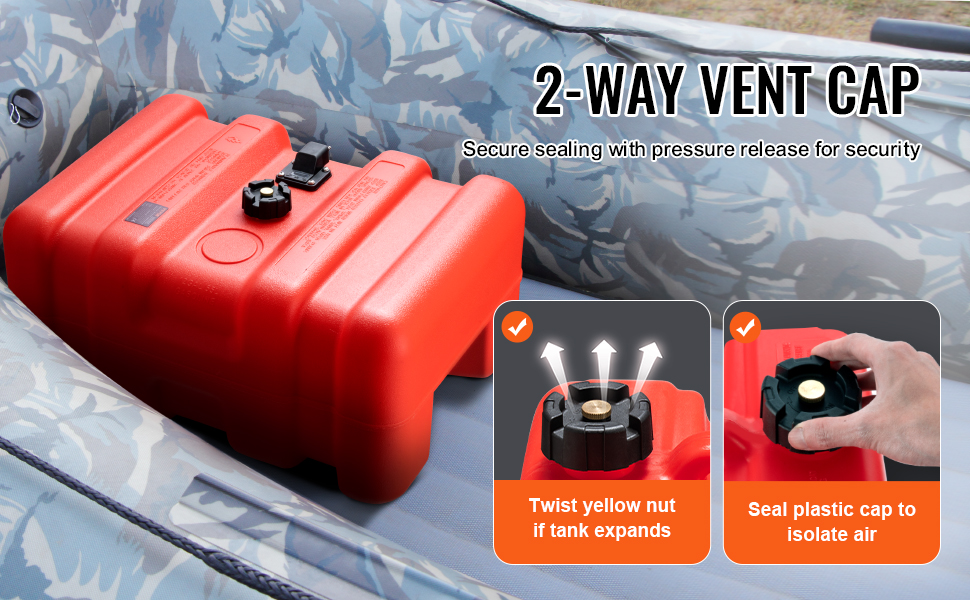 VEVOR Marine Fuel Tank, 14.53 Gallon/55L, Portable Boat Fuel Gas Tank ...