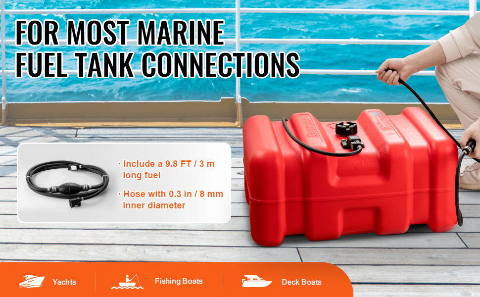 VEVOR Marine Fuel Tank, 14.53 Gallon/55L, Portable Boat Fuel Gas Tank ...