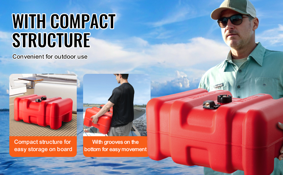 VEVOR Marine Fuel Tank, 14.53 Gallon/55L, Portable Boat Fuel Gas Tank ...