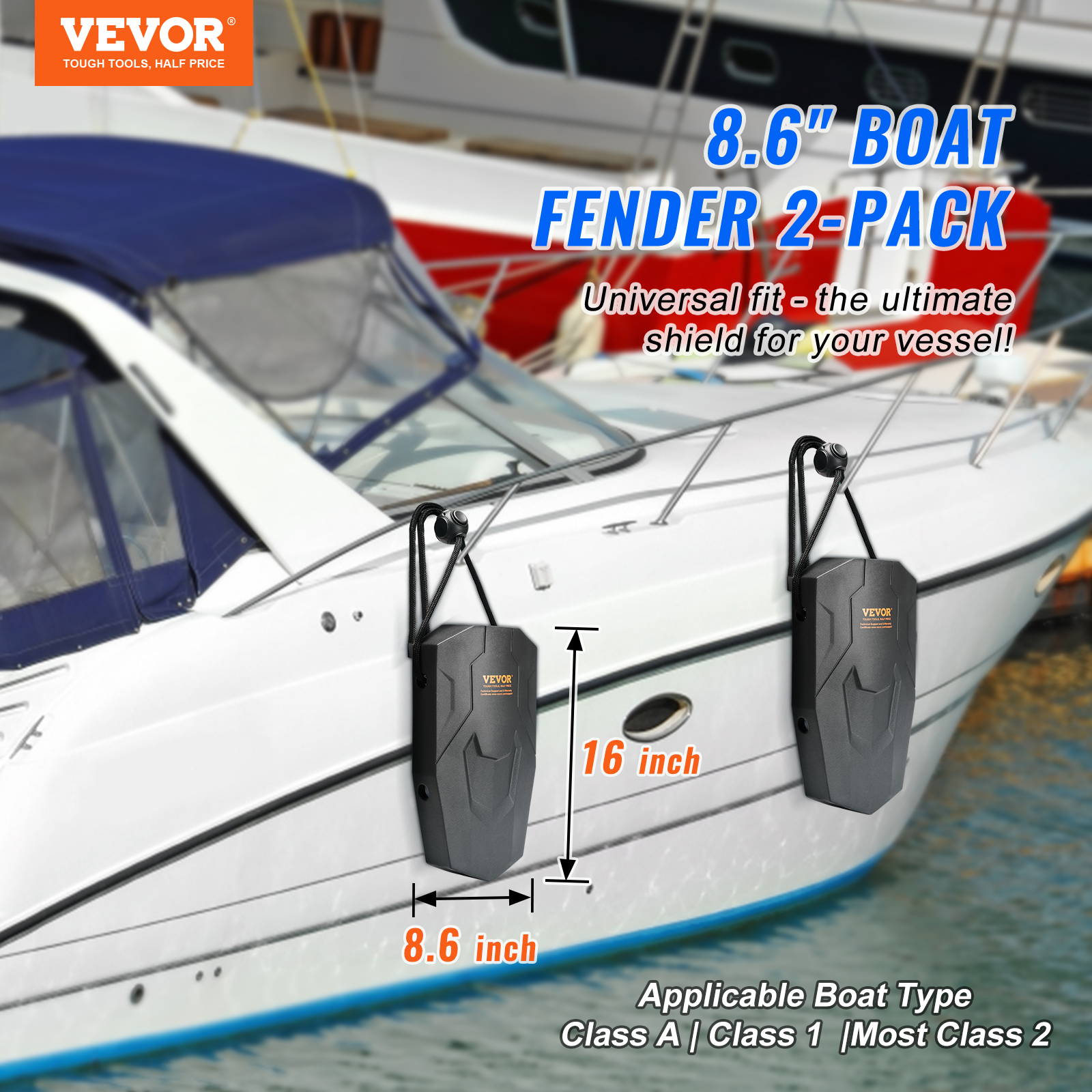 VEVOR Boat Fenders Inflatable Ribbed Boat Bumpers Dock Shield ...