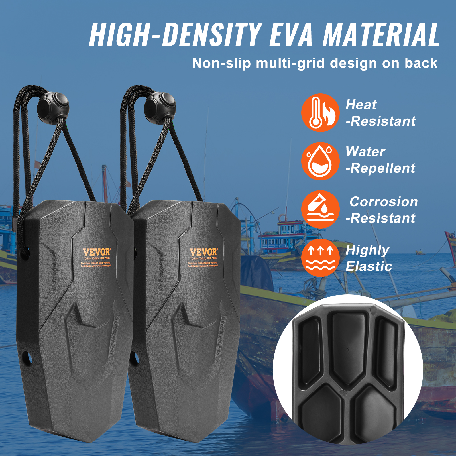 VEVOR Boat Fenders Inflatable Ribbed Boat Bumpers Dock Shield ...