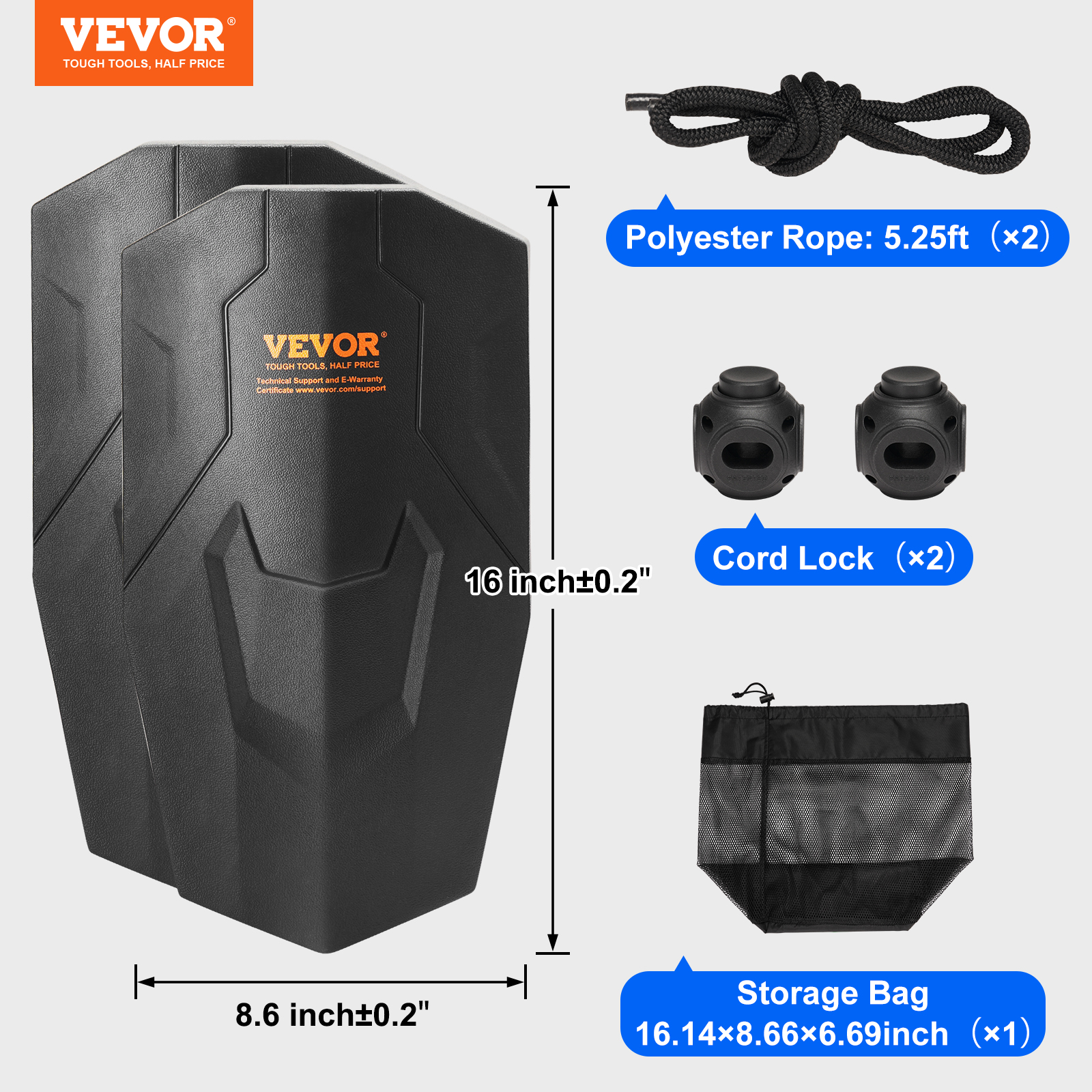 VEVOR Boat Fenders Inflatable Ribbed Boat Bumpers Dock Shield ...