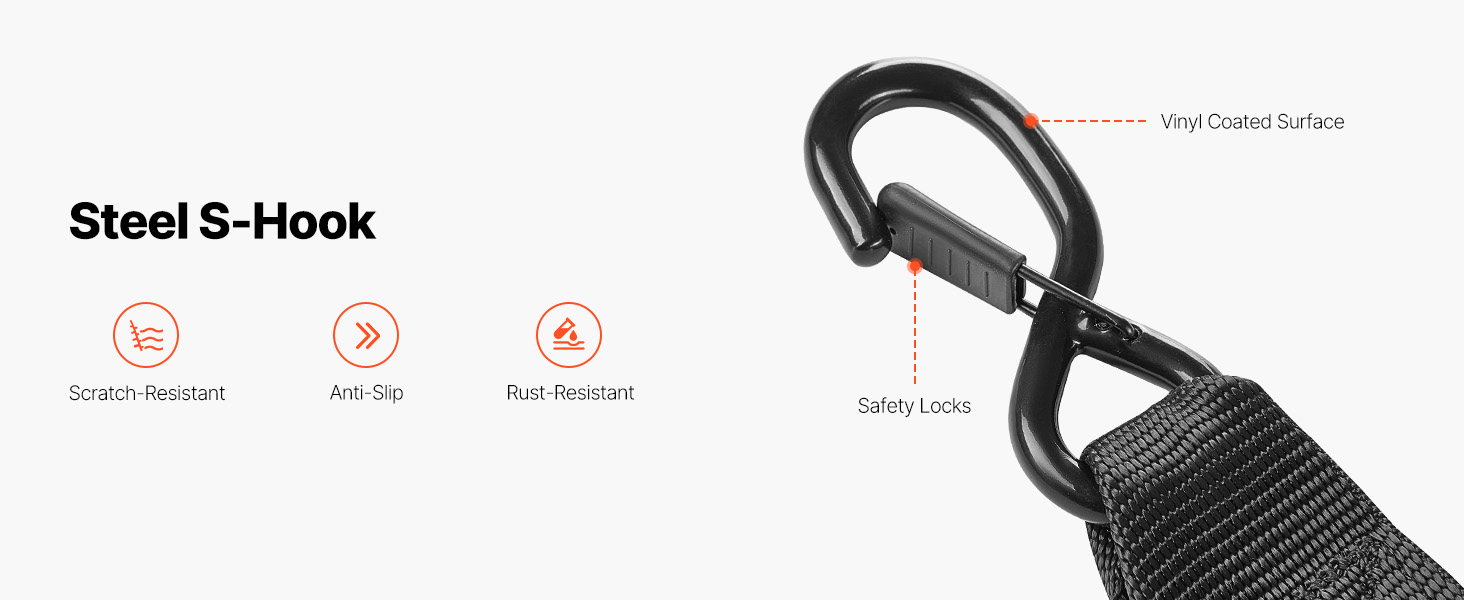 Retractable Ratchet Straps Tie Down Straps 2 in x 4 ft for Boat (2 Pack ...