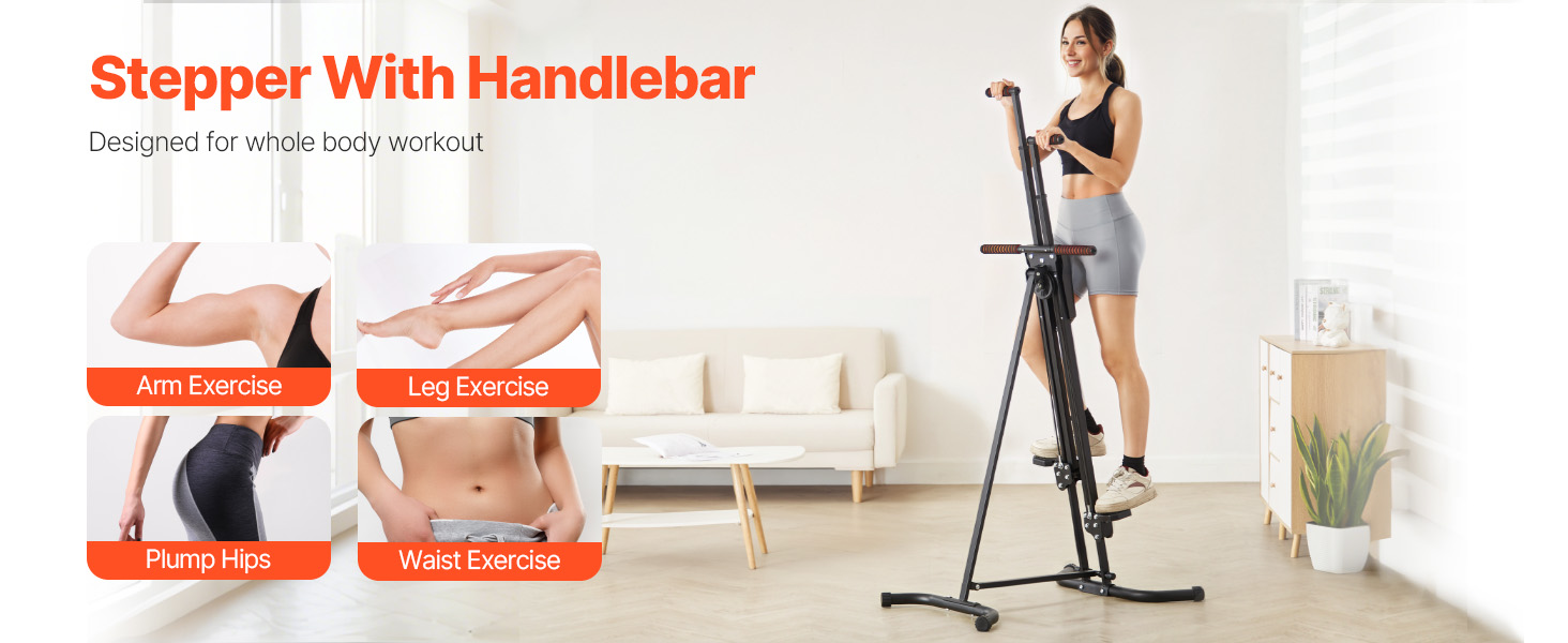 VEVOR Stair Stepper Vertical Home Gym Cardio Climber Dobrável Exercício de Treino | VEVOR PT