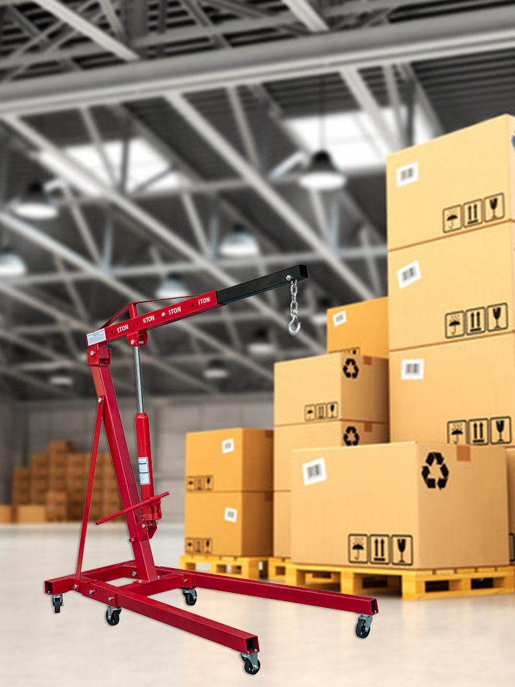 VEVOR Folding Engine Crane, 2200lbs Lifting Capacity Shop Crane, 1-Ton ...