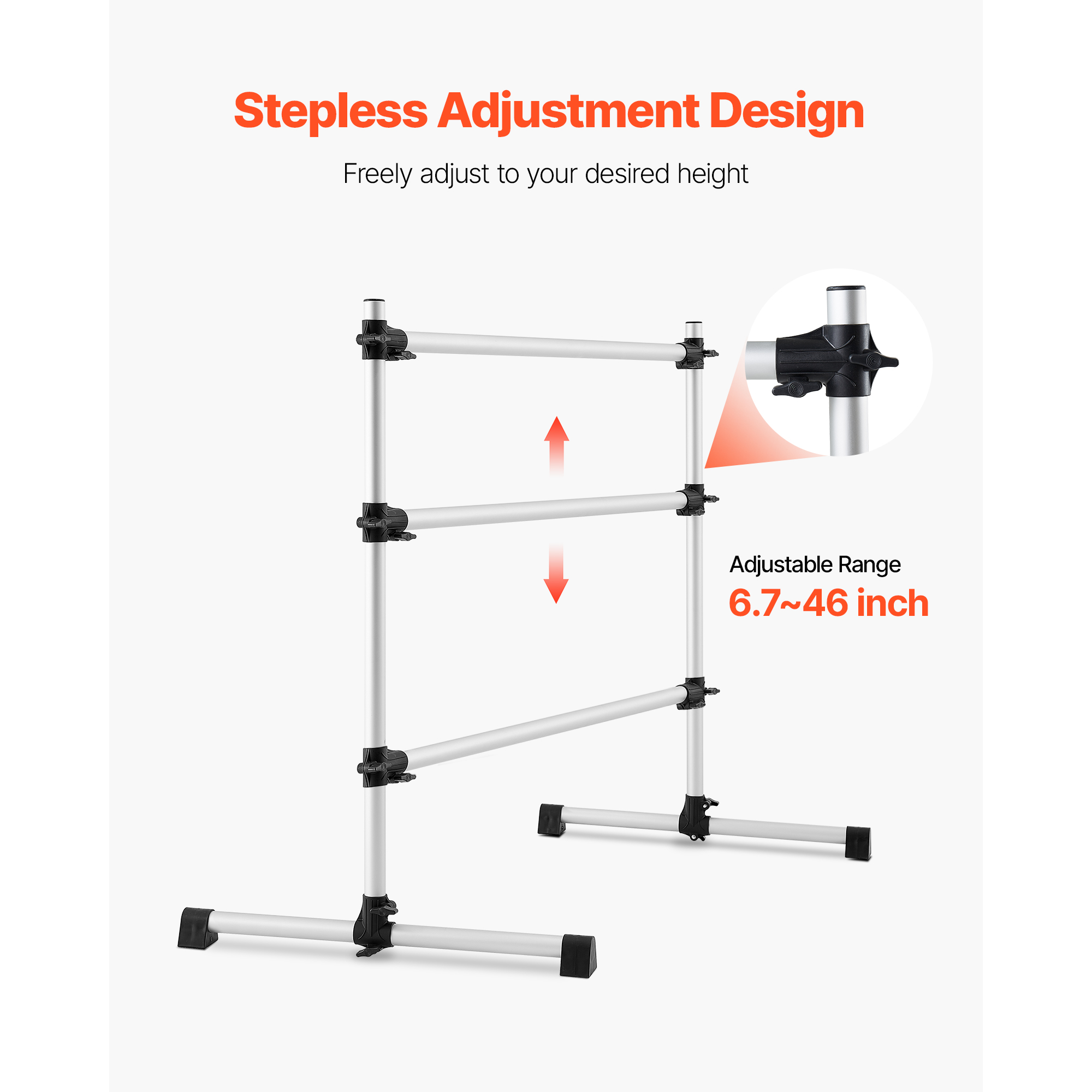 Mophorn Aluminum Double Ballet Barre, Adjustable Freestanding Bar for ...