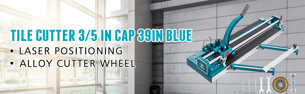 Heavy Duty Tile Cutter 3/5inch Cap 39inch Blue w/ Precise Laser ...