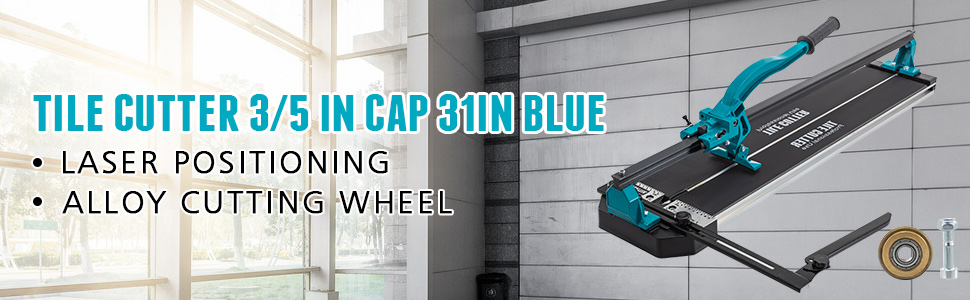Heavy Duty Tile Cutter 3/5inch Cap 31inch Blue w/ Precise Laser ...