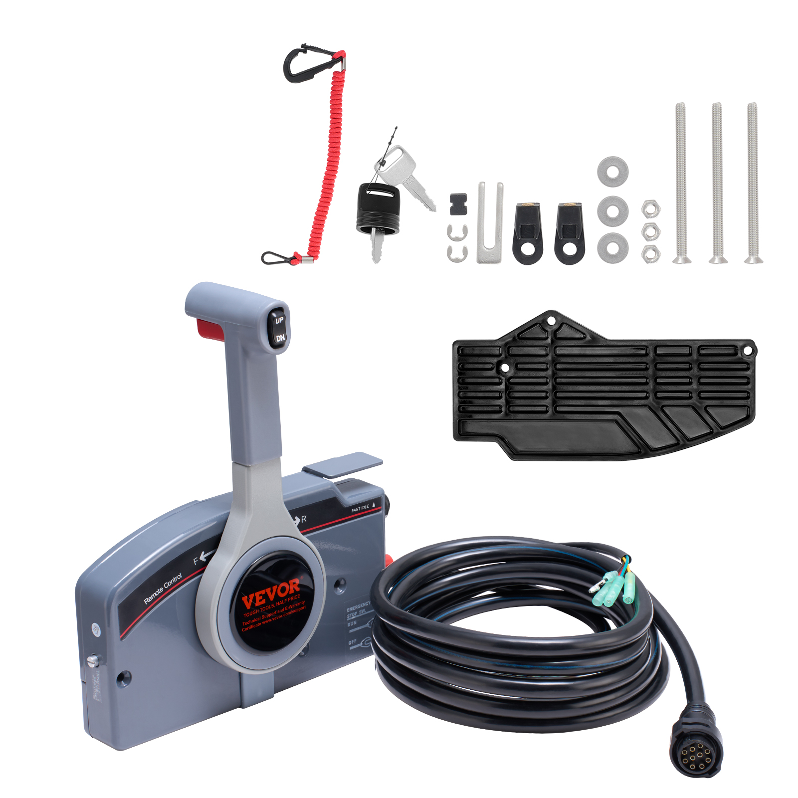 VEVOR Outboard Remote Control Box Top/Side-Mounted Boat Throttle ...