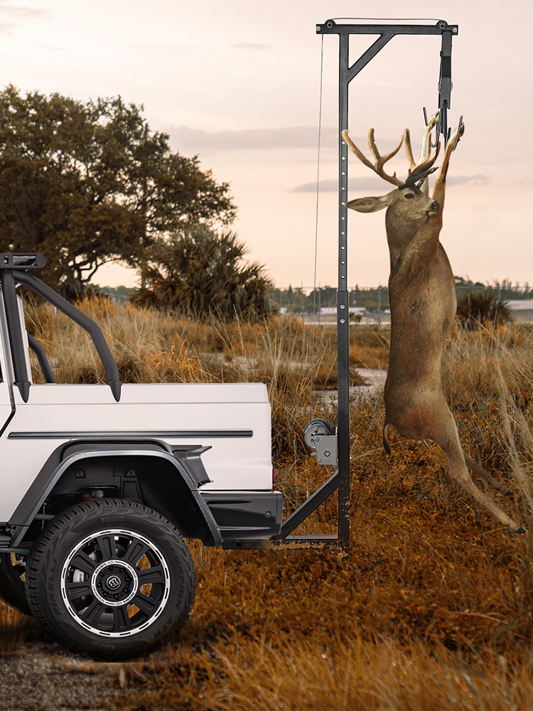 VEVOR Hitch Mounted Deer Hoist, 500lbs Capacity Hitch Game Hoist, 2 ...