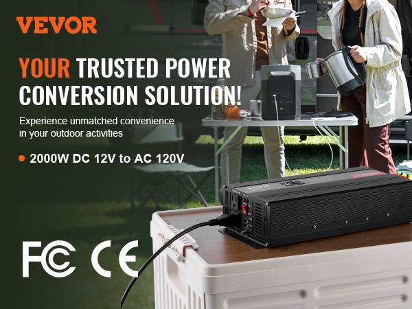 VEVOR Pure Sine Wave Inverter, 2000 Watt, DC 12V to AC 120V Power ...
