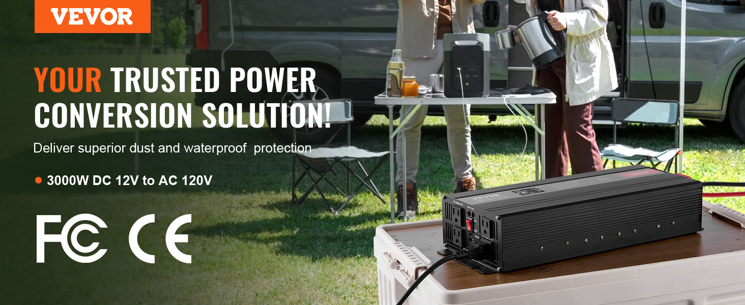 VEVOR Pure Sine Wave Inverter, 3000 Watt, DC 12V to AC 120V Power ...
