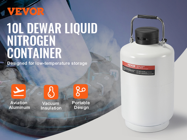 Réservoir d'azote liquide VEVOR 10 L Conteneur LN2 en alliage d ...