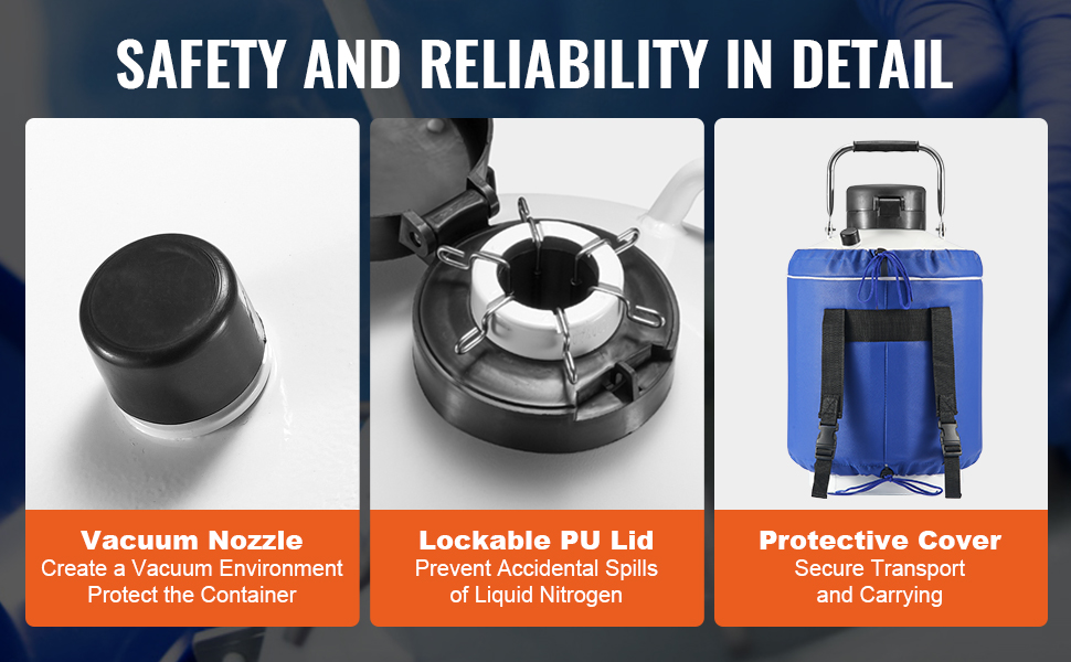 VEVOR Liquid Nitrogen Tank 6 L Aluminum Alloy LN2 Container Dewar 6 ...
