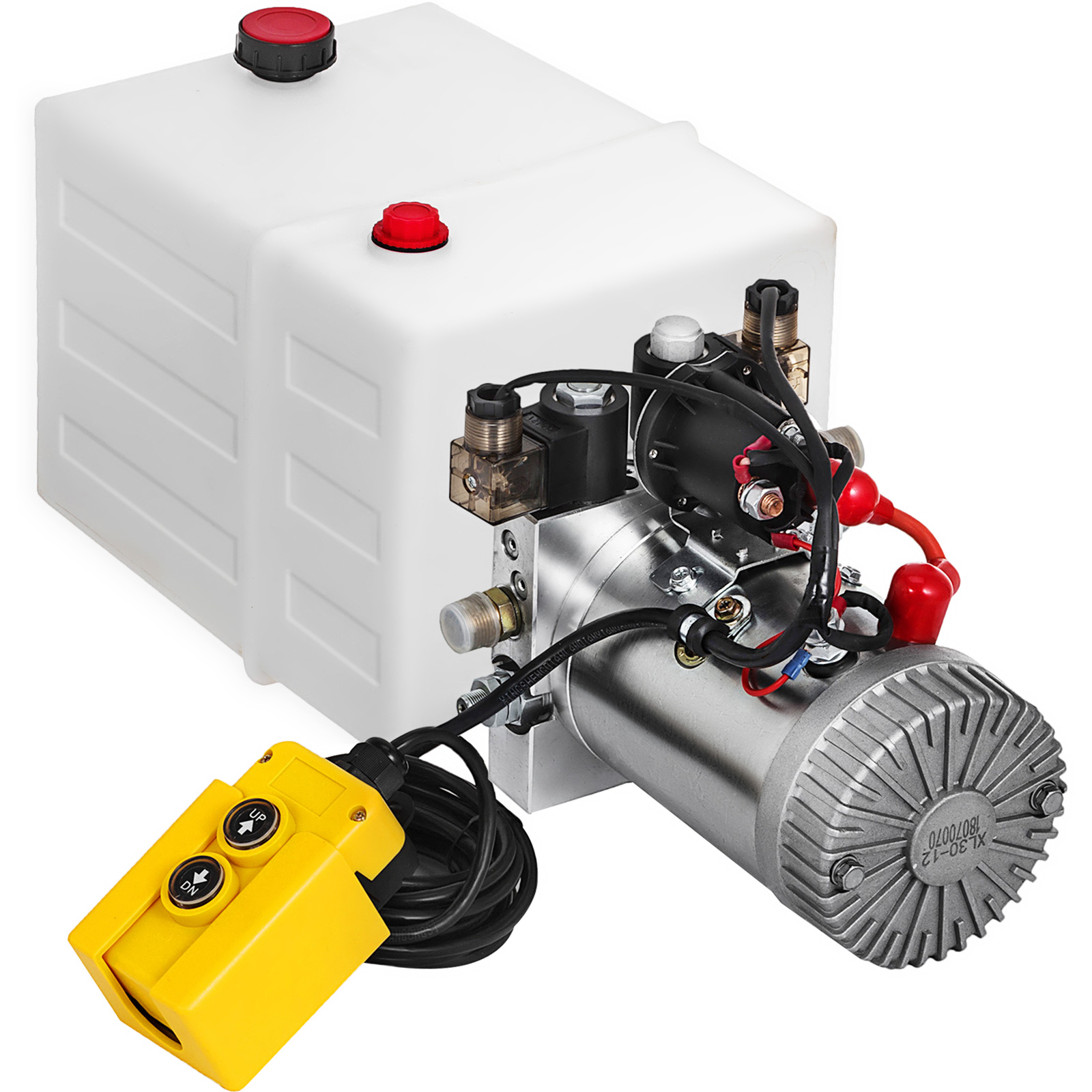 VEVOR Double Acting Hydraulic Dump Trailer Pump Plastic Poly Reservoir ...