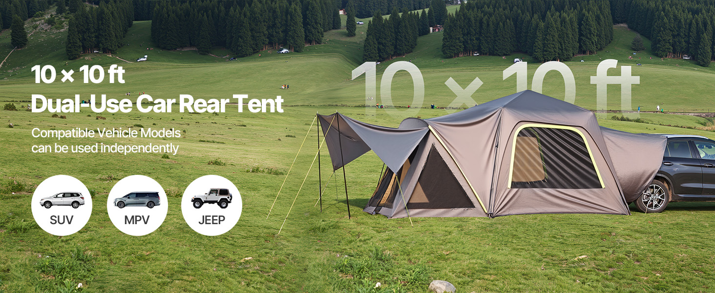 VEVOR SUV Campingtelt Udendørs SUV Telt med Markise Vandtæt til 5-8 ...