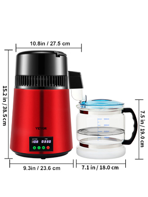VEVOR 4L Water Distiller 1L/H Distilled Water Maker Timing & Temp ...