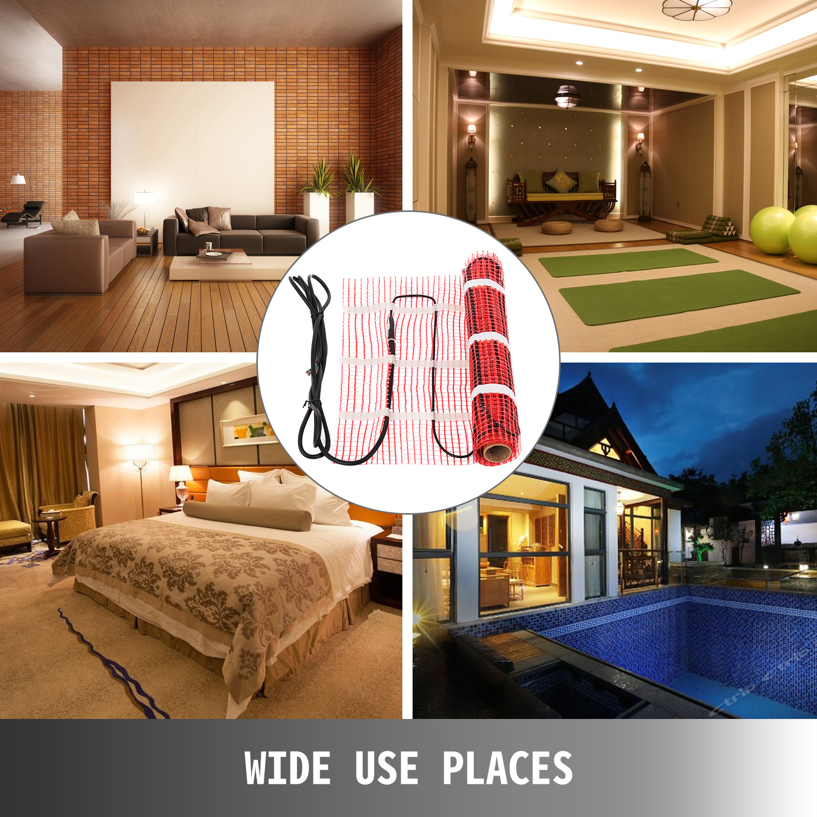 VEVOR 40sqft Electric Radiant Floor Heating Mat 120V Electric Radiant ...